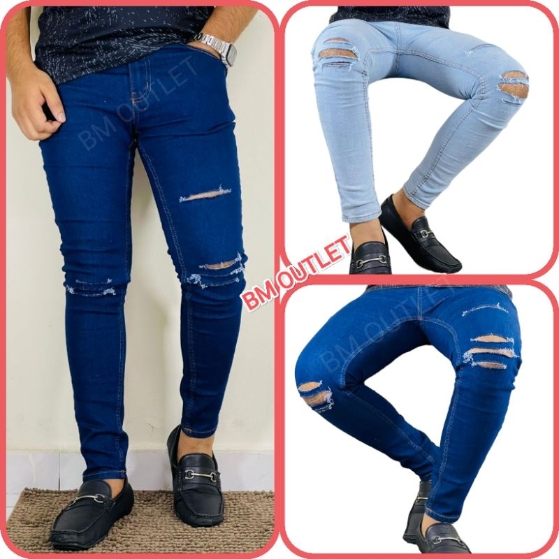 [Ready Stocks 3+3+1L] Men's Ripped Jeans Skinny/Slim Fit Jen's Seluar ...