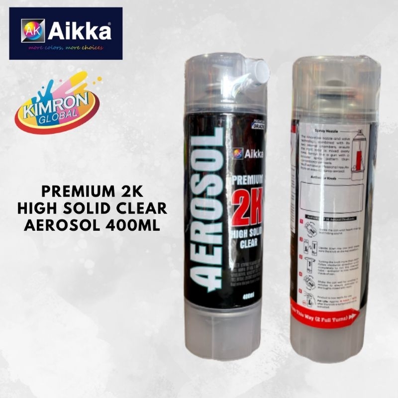 Aikka 2K Clear Premium High Solid Clear Aerosol Spray Tin 400ml Coating Lacquer Spray Aerosol ...