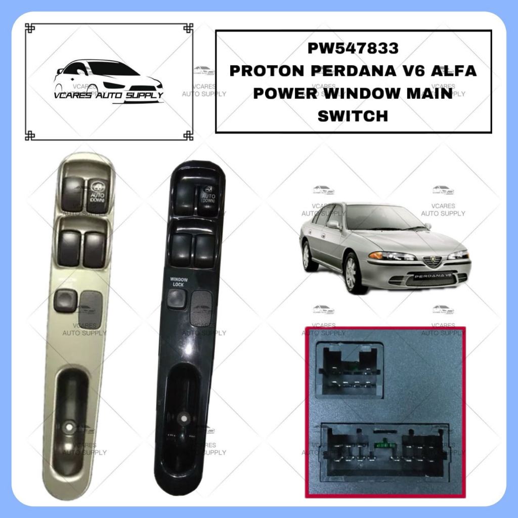 PW547833 Proton Perdana V6 Alfa Power Window Main Switch With Cover ...