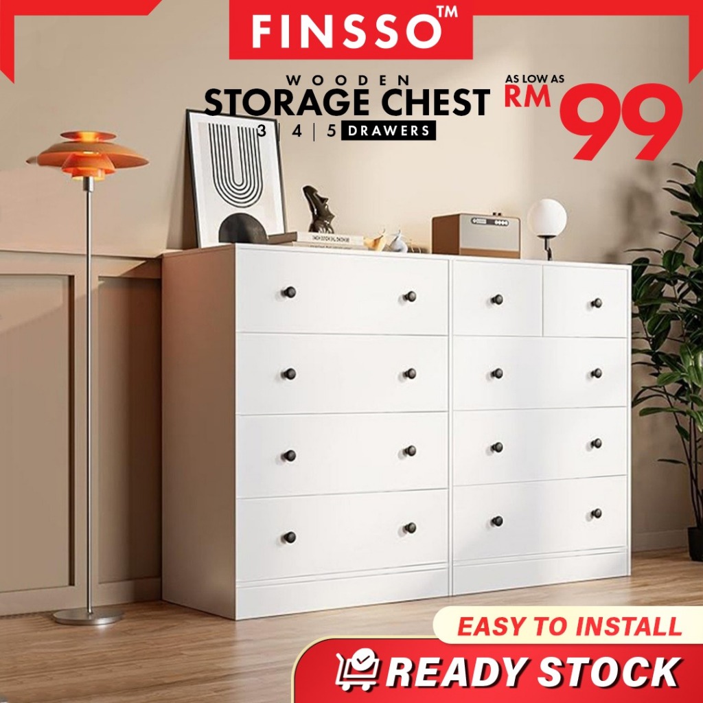 FINSSO: XL Size 5 / 4 Chest Drawer Clothes Storage With Knob/ Almari ...