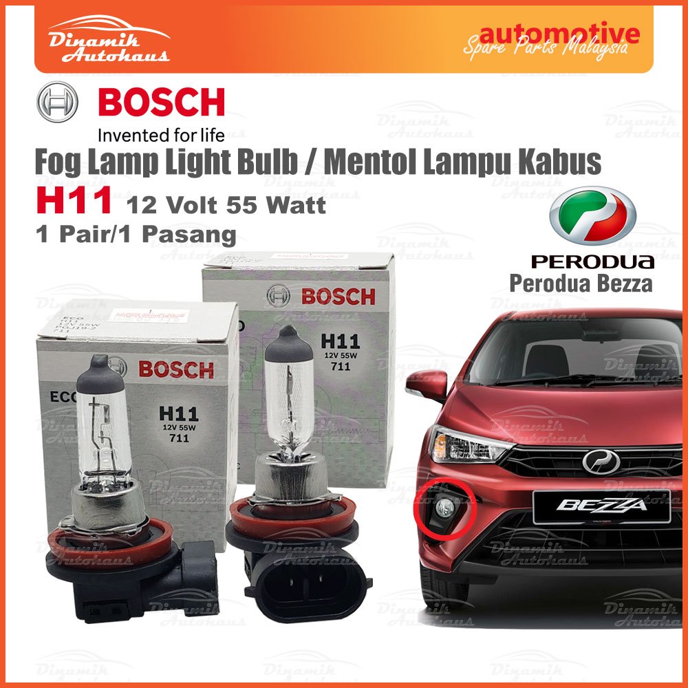 Perodua Bezza Fog Lamp Halogen Light Bulb Mentol Lampu Kabus Bosch H11 ...
