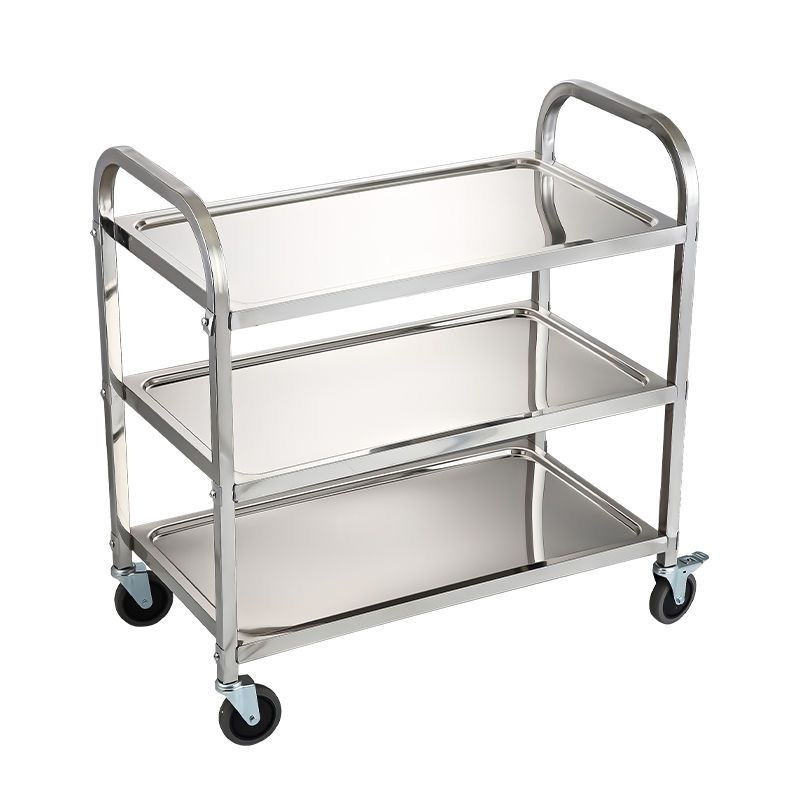 Thickened stainless steel dining cart, small cart,2/3 layer hotel ...