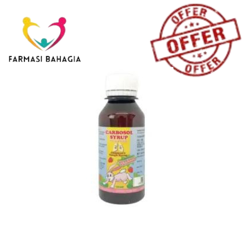CARBOSOL CHILDREN'S COUGH SYRUP STRAWBERRY FLAVOUR 120 ML (UBAT BATUK ...