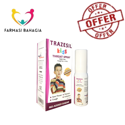 [ Exp 1/2027 ] TRAZESIL KIDS THROAT SPRAY 20ML - For Relief of Children ...