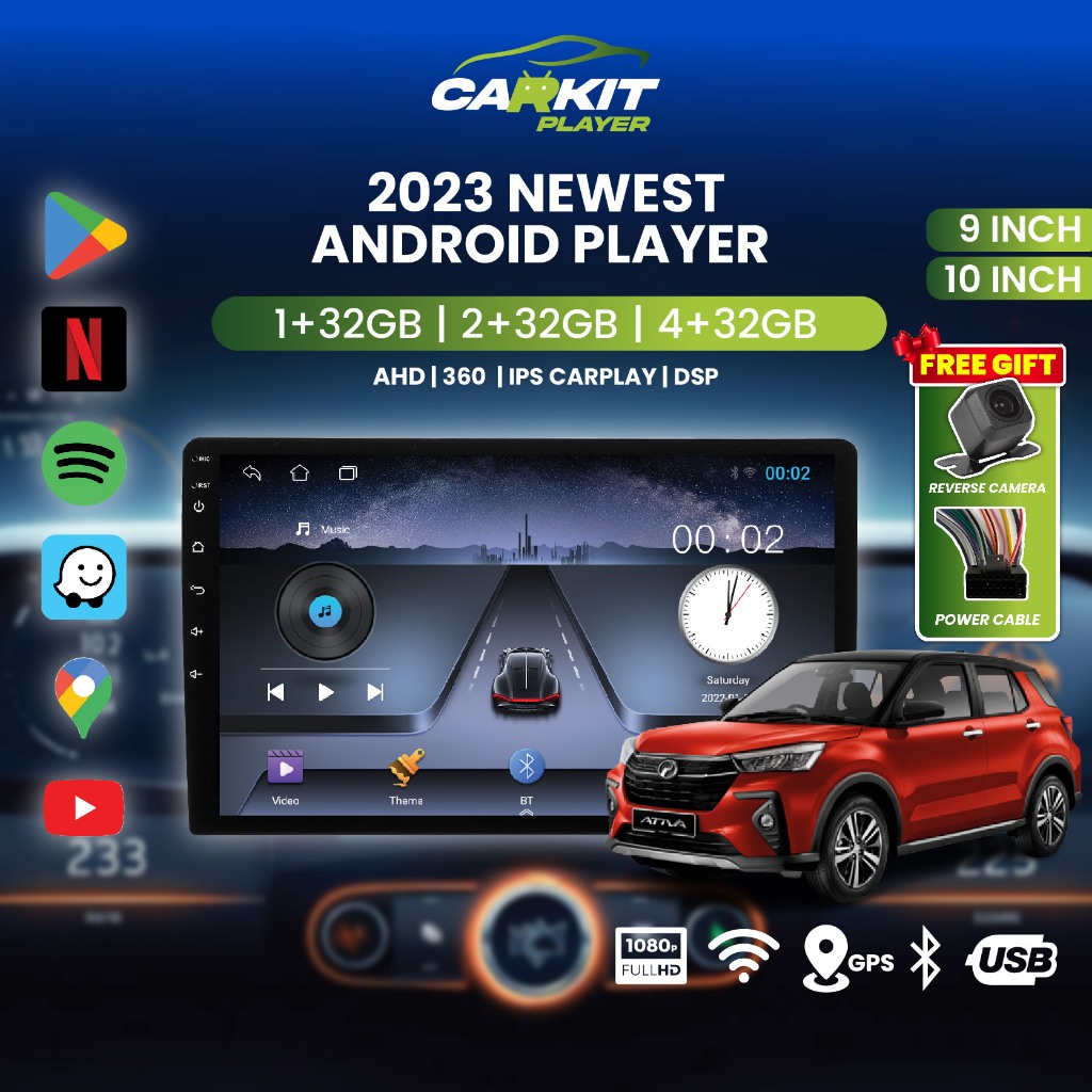[FREE CAMERA] CAR KIT PLAYER Perodua Ativa 2021-2023 Android Player 1 ...