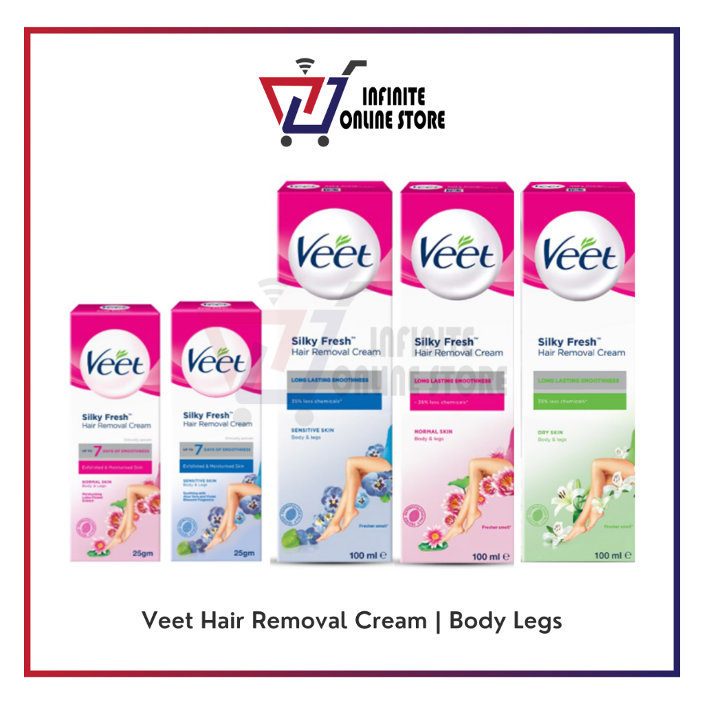 Veet Hair Removal Cream Body Legs 25g 100ml Normal Skin