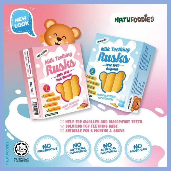 Natufoodies Baby Milk Teething Rusk Original Flavor / Red Quinoa (90g ...