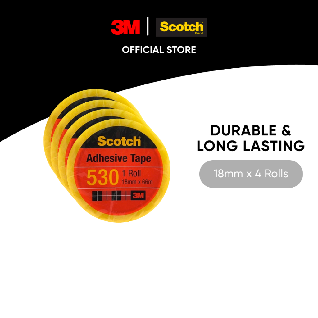 3M™ Scotch® 530 Adhesive Tape, Durable & Long Lasting, 1 pc/pack, 24mm x 66m, For school ...