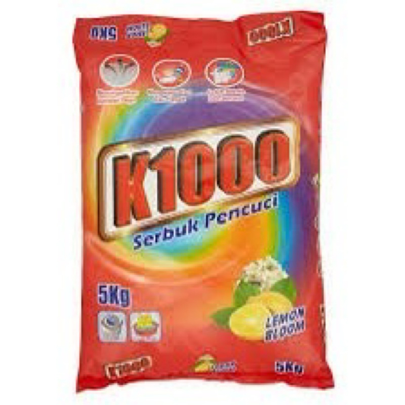 K1000 POWDER DETERGENT 5KG - LEMON/LAVENDER/ROSE | Shopee Malaysia