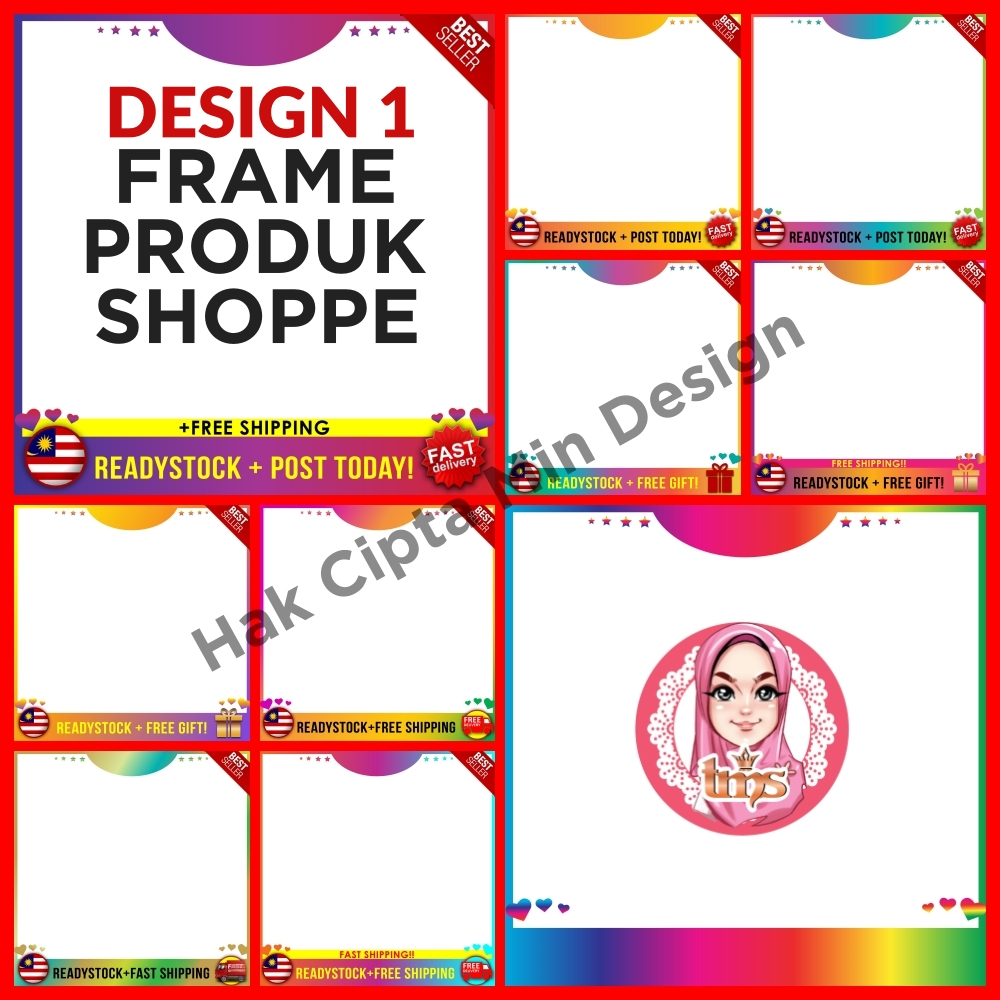 HOT SELLING 💥 10 Warna Frame Template Bingkai Poster Kedai Shopee ...