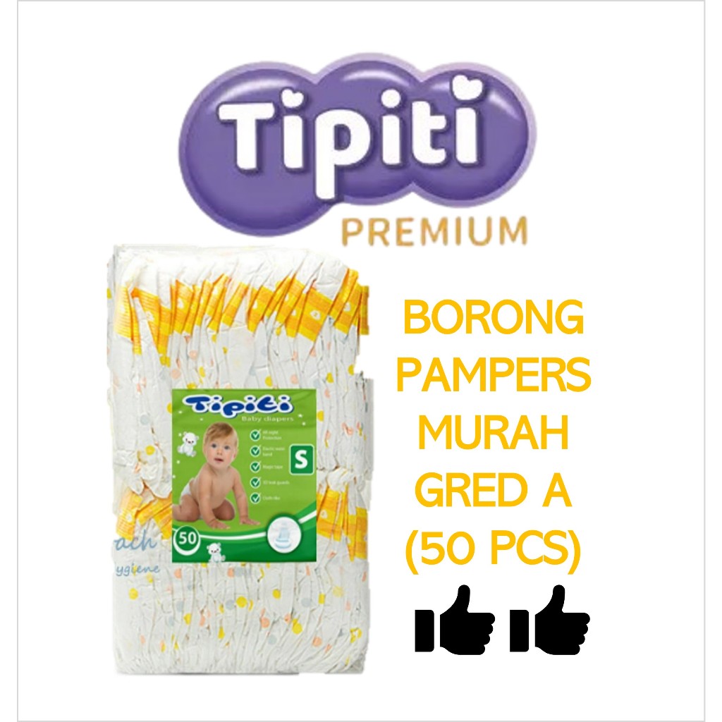 BRANDED pempers Tipiti (Gred A) Kualiti Baik pants/ tape baby diapers ...