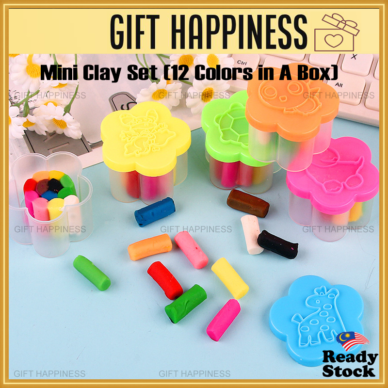 Mini Clay Set (12 colors in a box) Kids Birthday Party Toys Gift ...