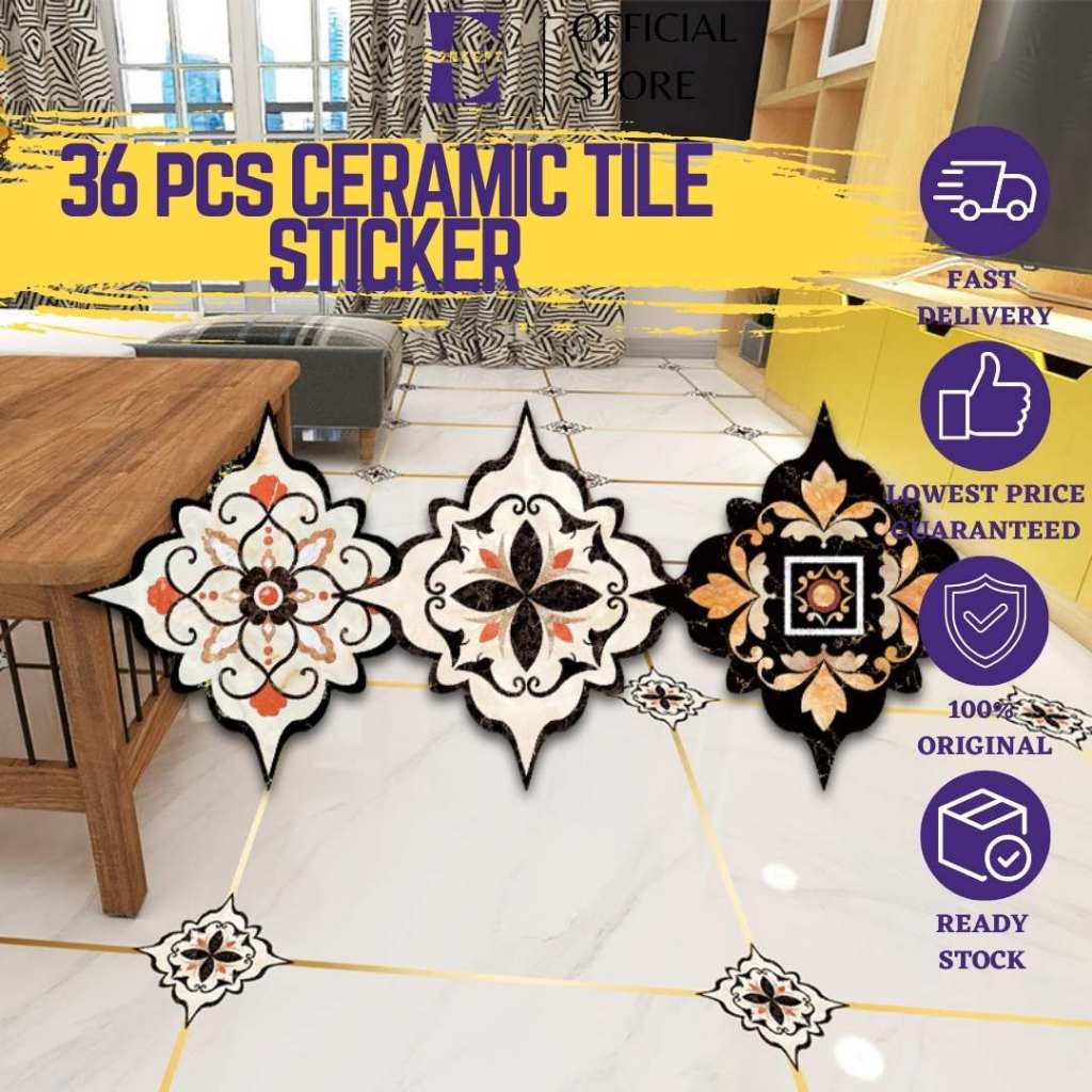 36pcs Floor Tile Joints Stickers Decoration Self Adhesive Diagonal ...
