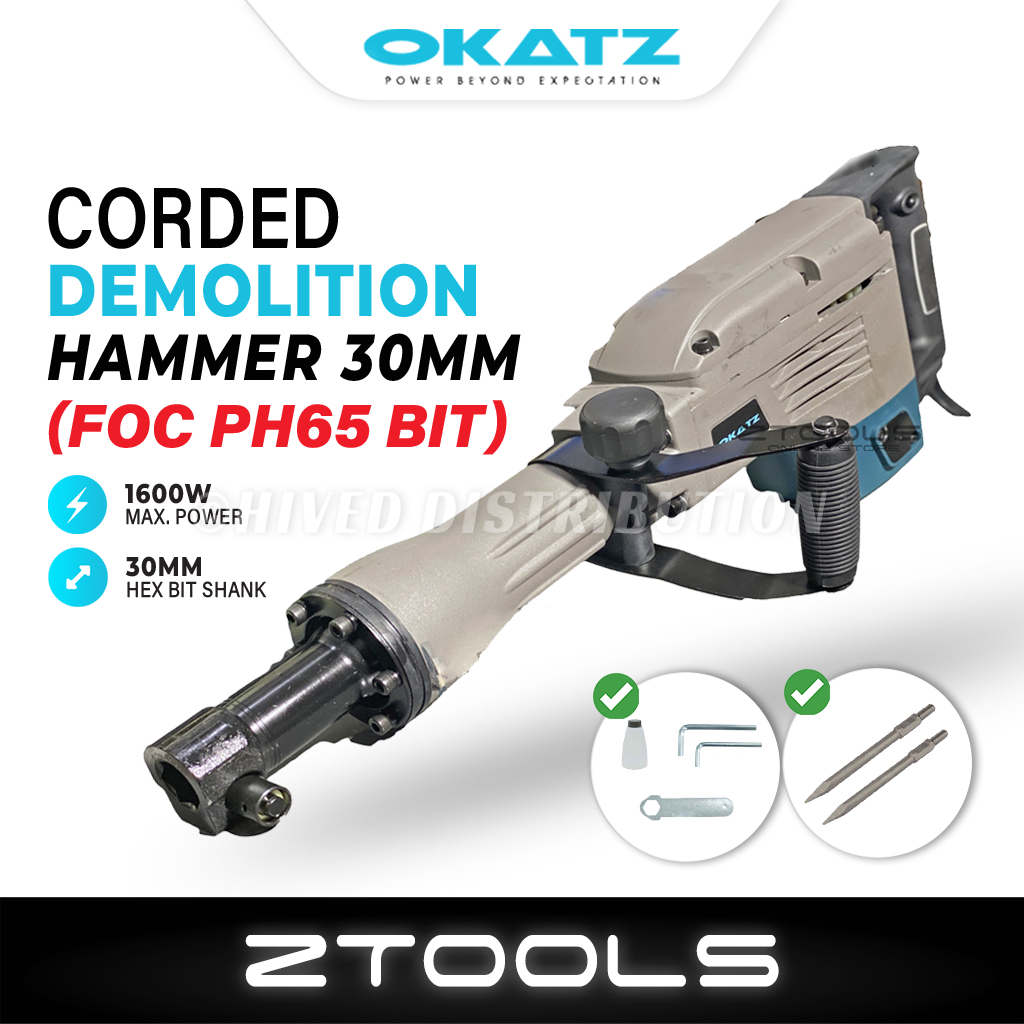 (Offer) Okatz & HYCO 1600W Demolition Hammer Heavy Duty Concrete ...