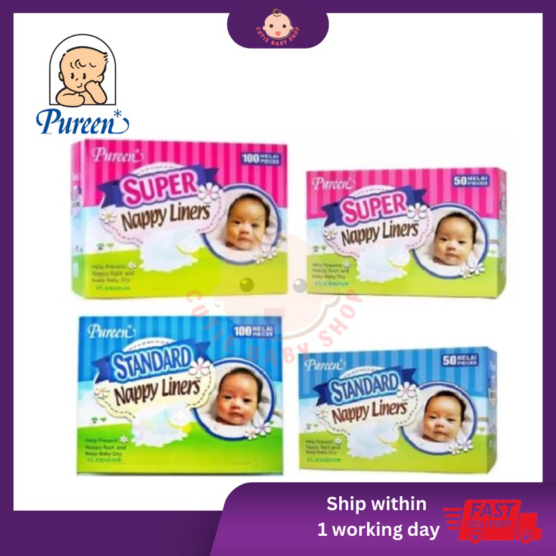 Pureen Super Nappy Liner 50 pcs 100pcs/Standard Nappy Liner 50psc ...