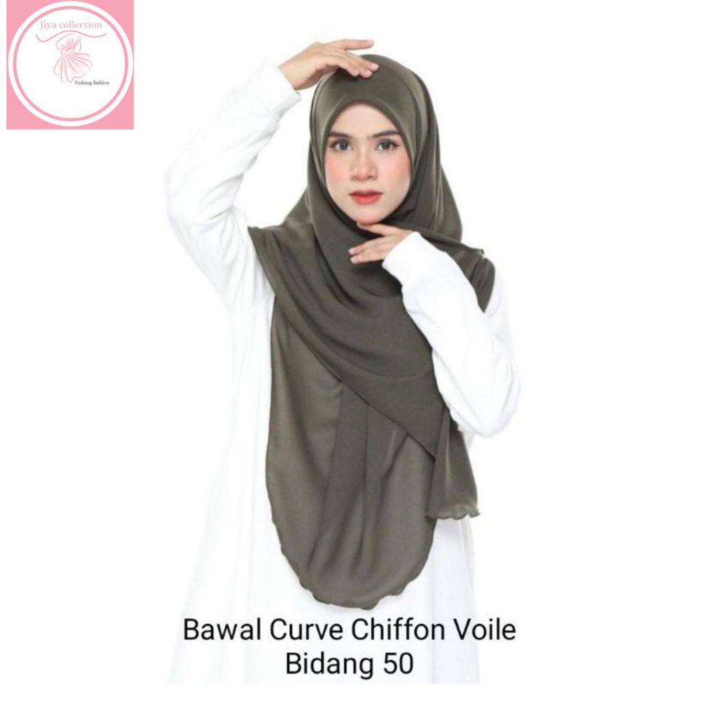 Tudung Bawal Chiffon Voile Curve Ruffle Bidang 50 Tudung Bawal Nikah ...