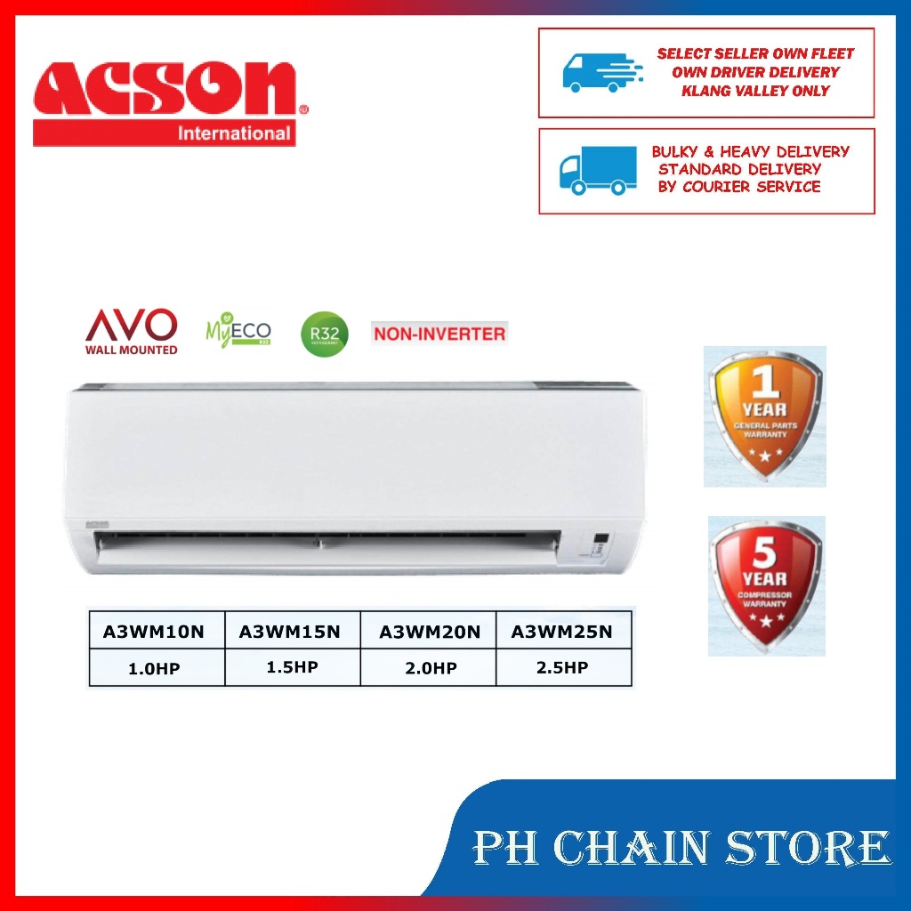 ACSON 1.0HP - 3.0HP BASIC WIFI NON-INVERTER AIR CONDITIONER A3WM10N ...