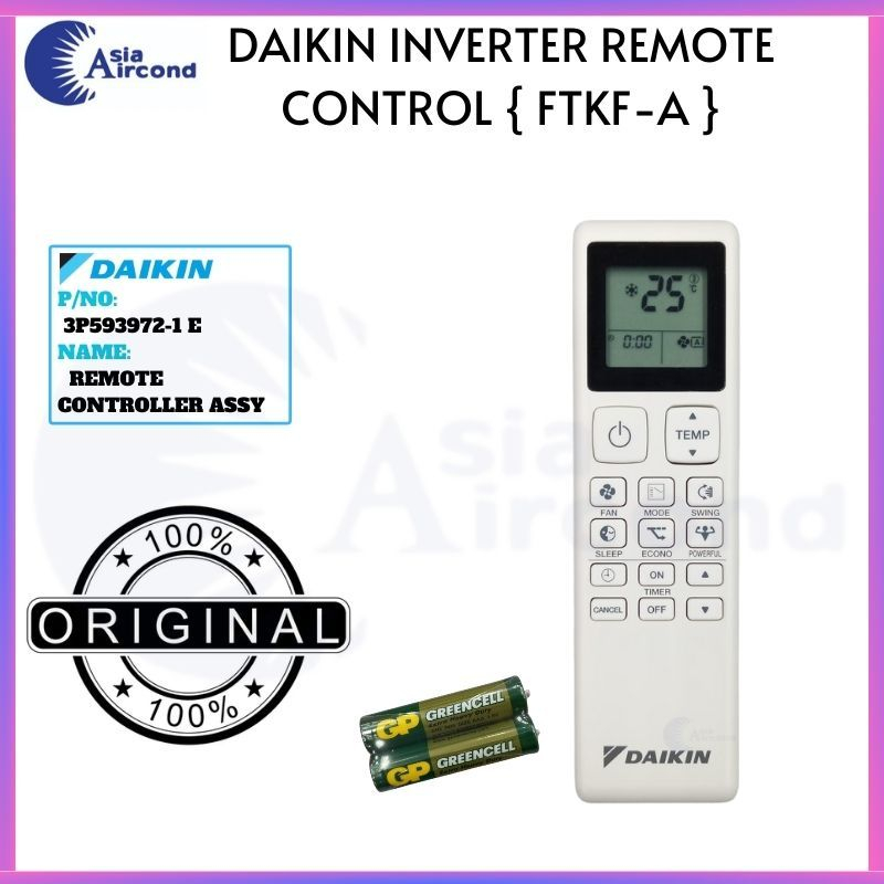 ORIGINAL DAIKIN INVERTER REMOTE CONTROL 【 FTKF-A 】( 3P593972-1 ...