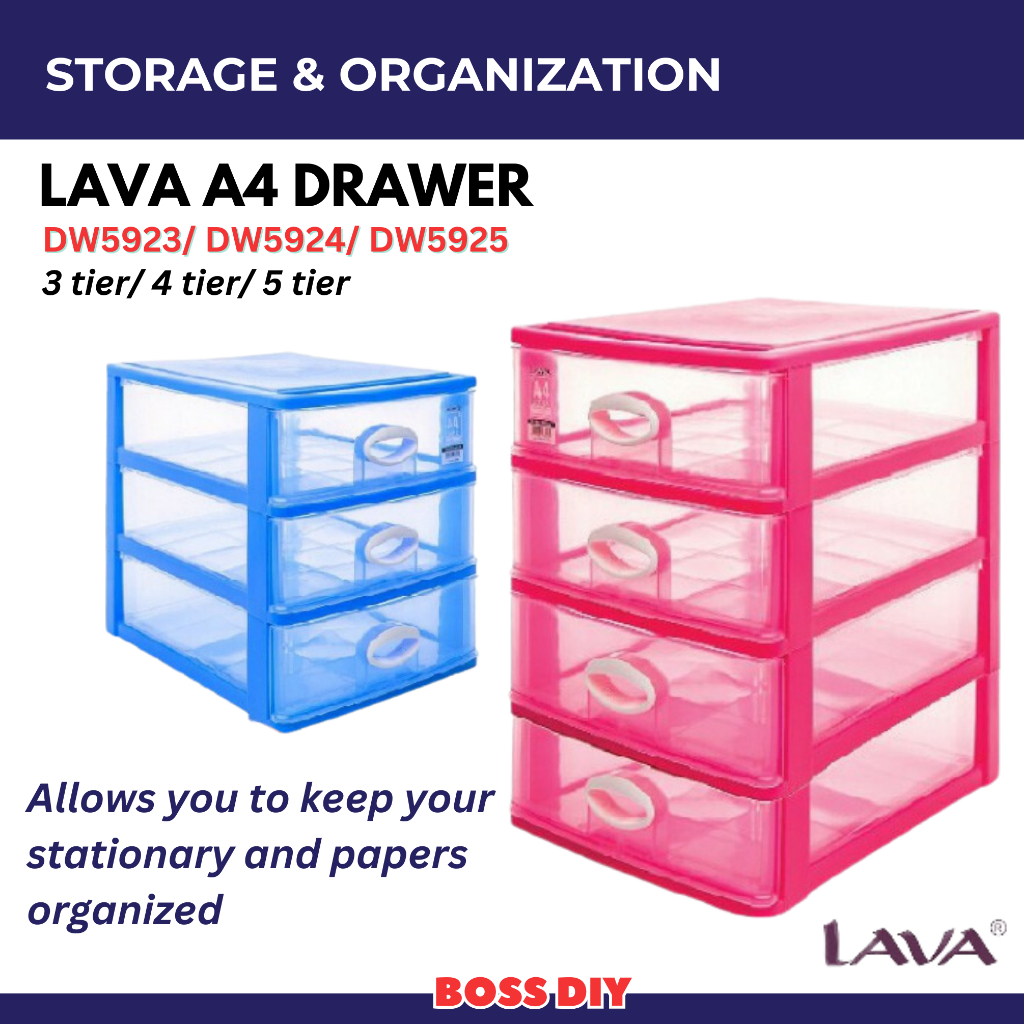 LAVA A4 Drawer 4 Tier Document Drawer Desk Drawer (DW5924) | Shopee ...