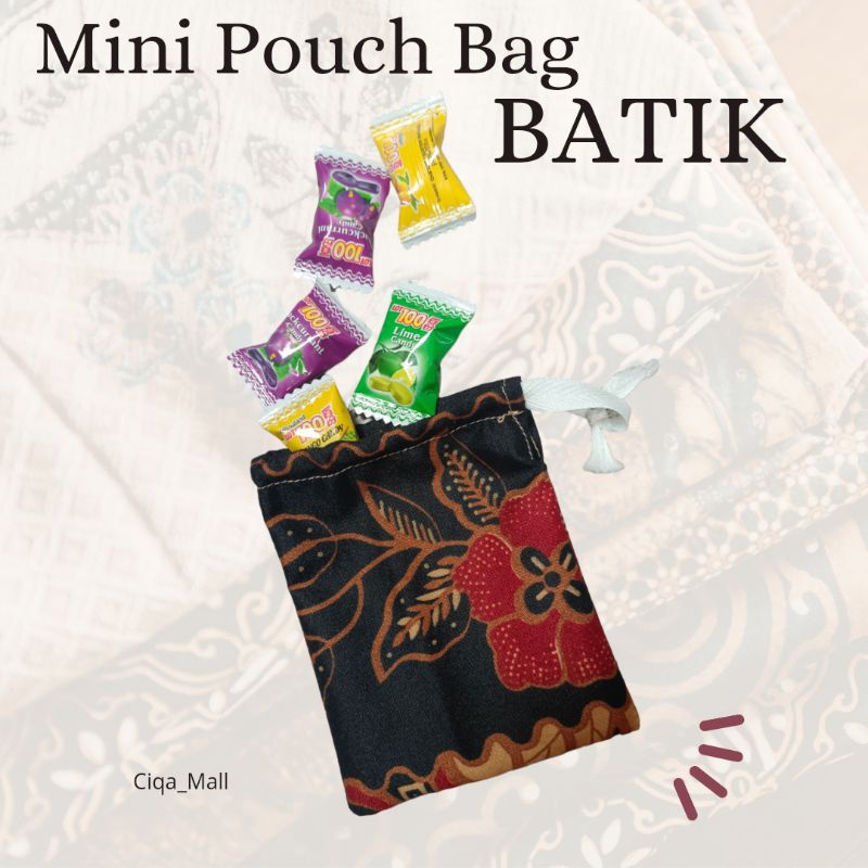 Mini Pouch Bag Batik souvenir wedding doorgift beg telur candy gula ...