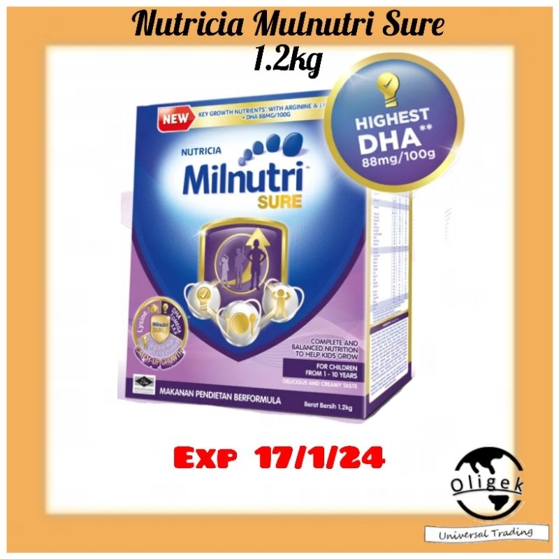 Nutricia Milnutri Sure Milk Formula 600g / 1.2kg (1 to 10 year old ...