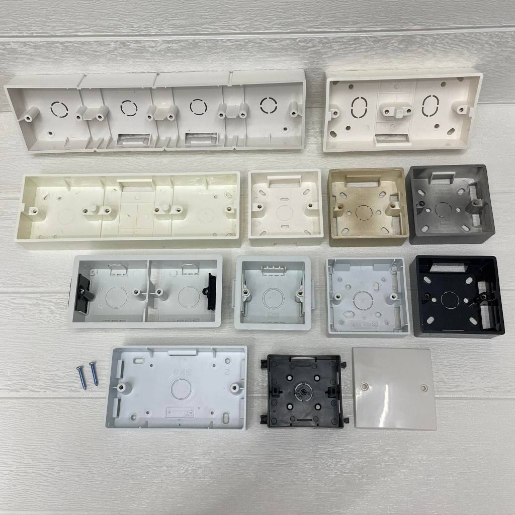 PVC 3X3 SURFACE NUT SWITCH BOX (GOLD BLACK GRAY WHITE)PLUG COVER ...