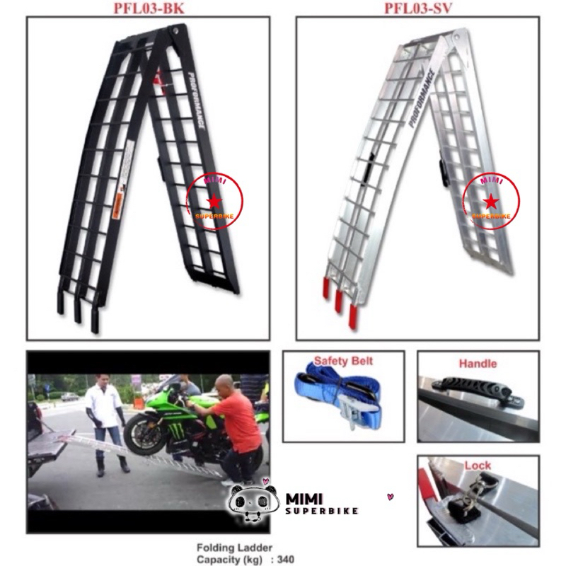 Folding Ladder Bike Ramp Anti-Slip Motorcycle Tangga Motor Naik Lorry ...