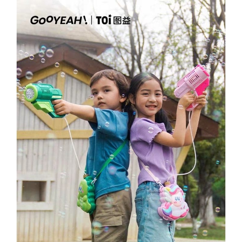 ORIGINAL TOI WORLD GOOYEAH KNAPSACK BUBBLE BLOWER MACHINE + 1L BUBBLE ...