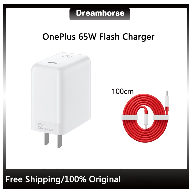 Original OnePlus 8T Warp 65W Flash Charger Dual Type-C PD Fast Cable ...