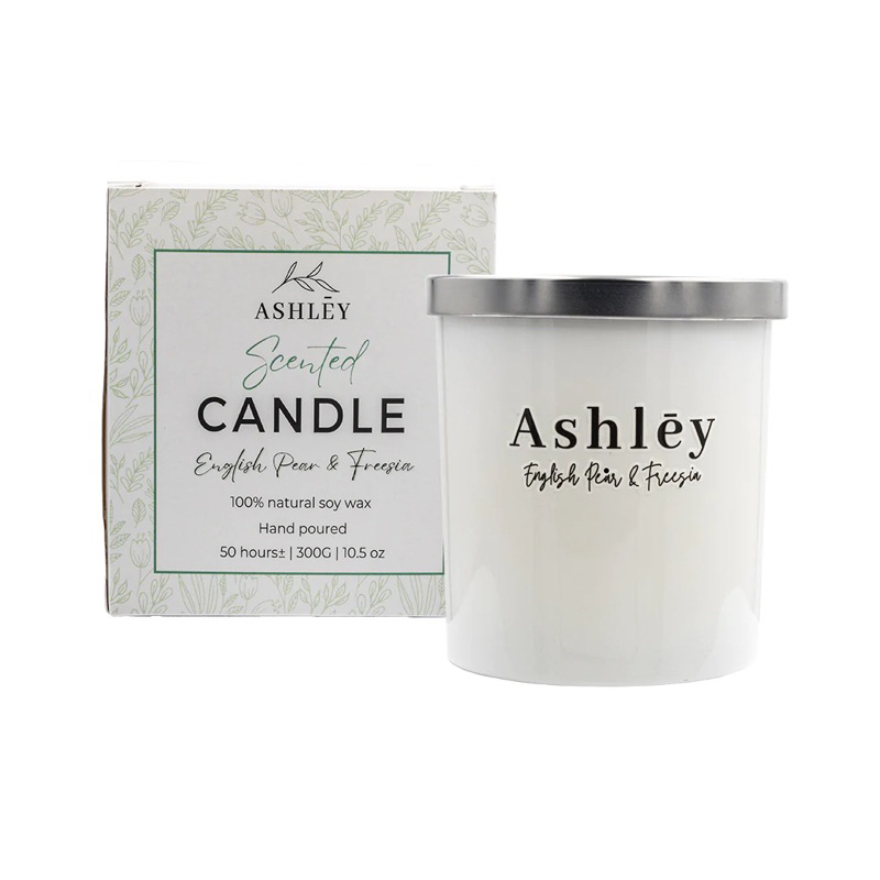 Ashley Soy Wax Candle English Pear & Freesia Scented Candle | Soy Wax ...