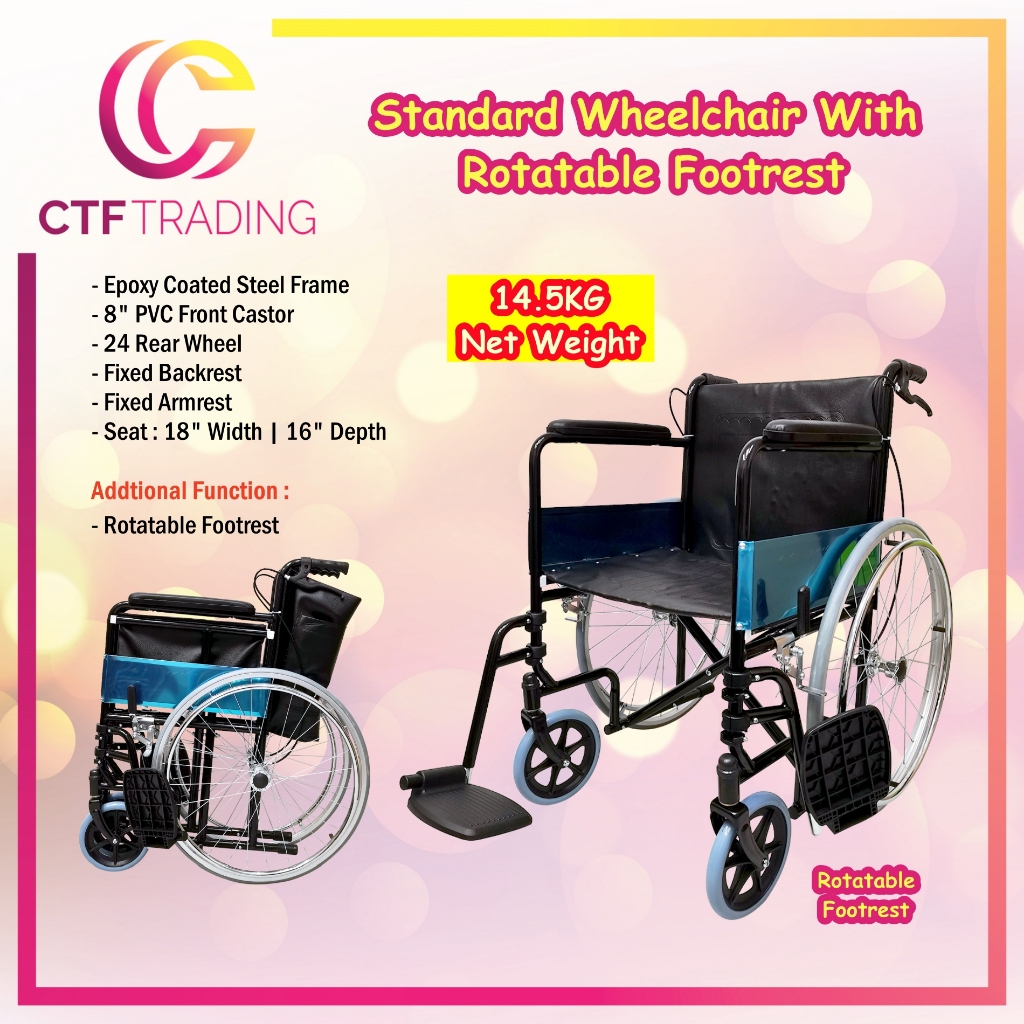 Hospital Standard Lightweight Wheelchair ( Kerusi Roda ) | Shopee Malaysia