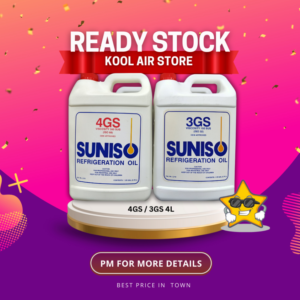 SUNISO Comprosser Oil Refrigeration Oil 3GS/4GS (3.78 Liter) | Shopee ...