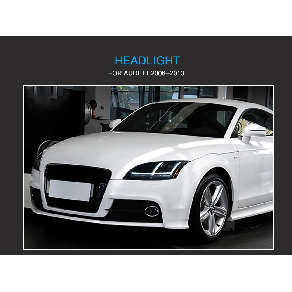 1 Pair AUDI TT 2006-2013 Headlights Plug and Play with Projector Len ...