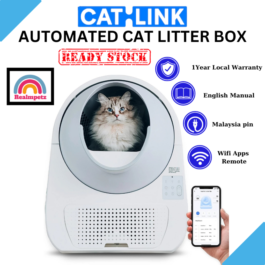 Realmpetz CATLINK Automatic Cat Litter Box, APP Control, Health Report ...