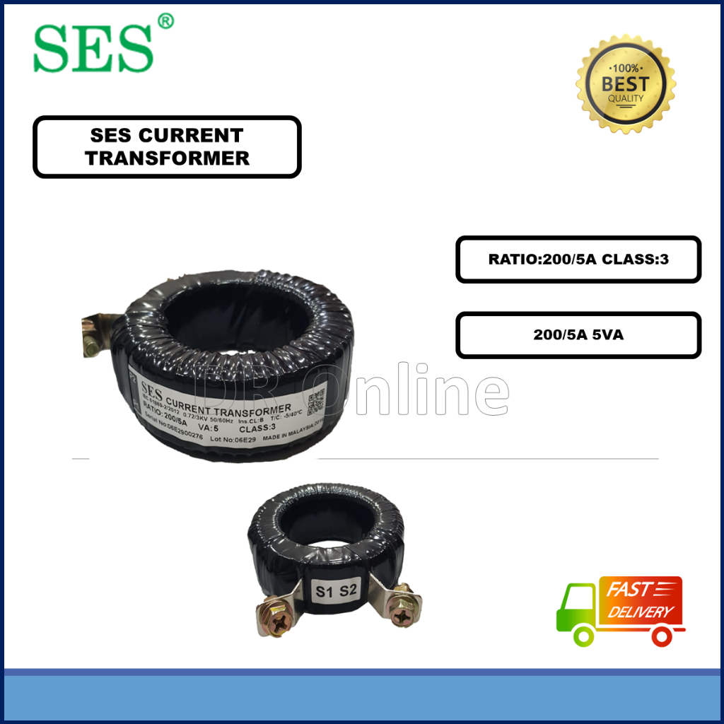 SES Current Transformer CT COIL Class 3 ,5VA ,60A,100A,150A,200A,250A ...