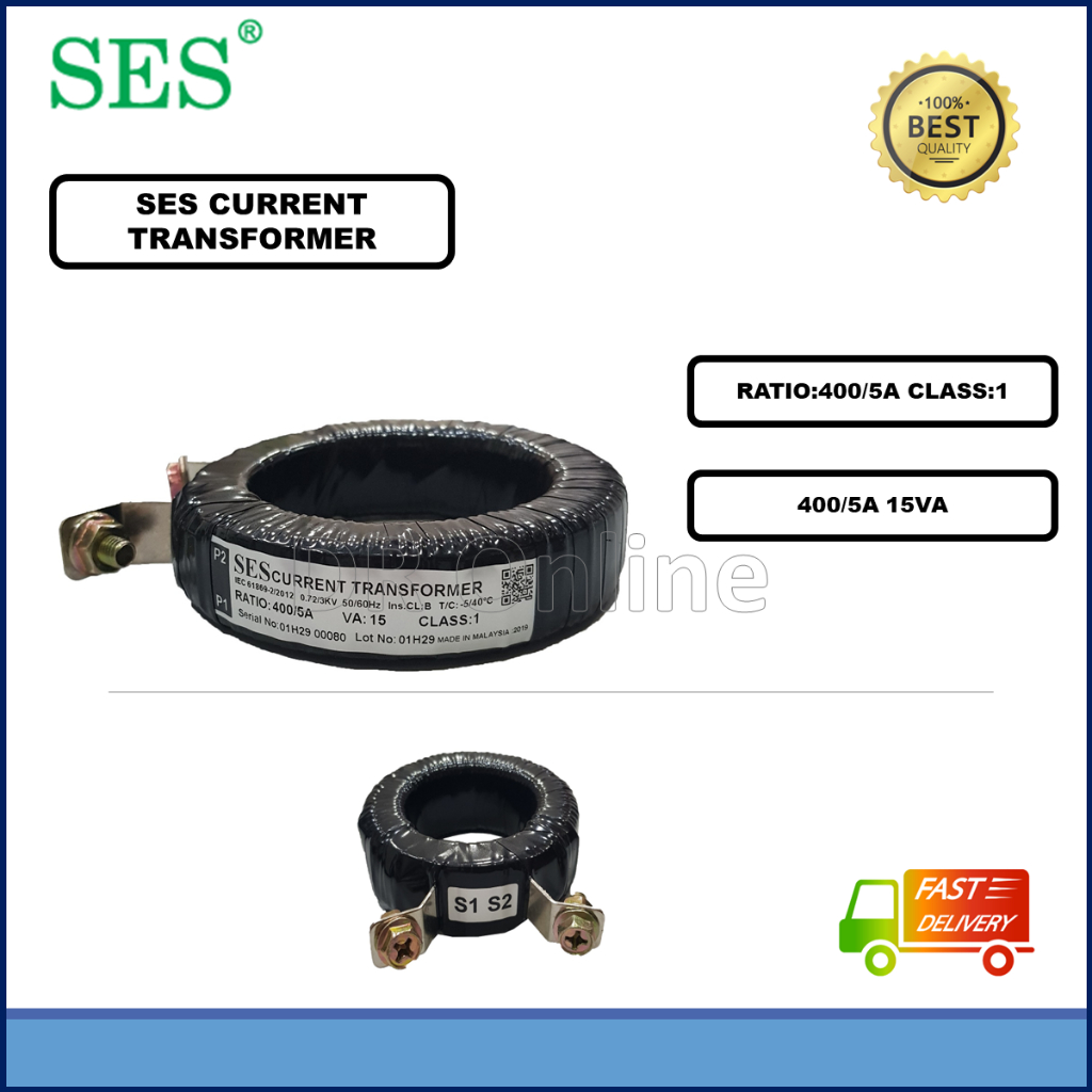 SES Current Transformer CT COIL Class 3 ,5VA ,60A,100A,150A,200A,250A ...