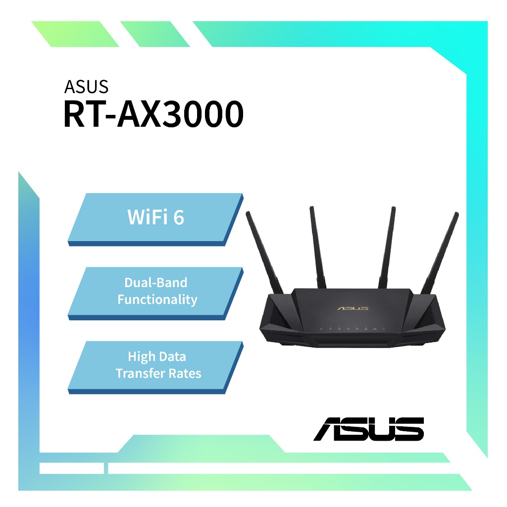 Asus RT-AX3000 Dual Band WiFi 6 (802.11ax) | Shopee Malaysia