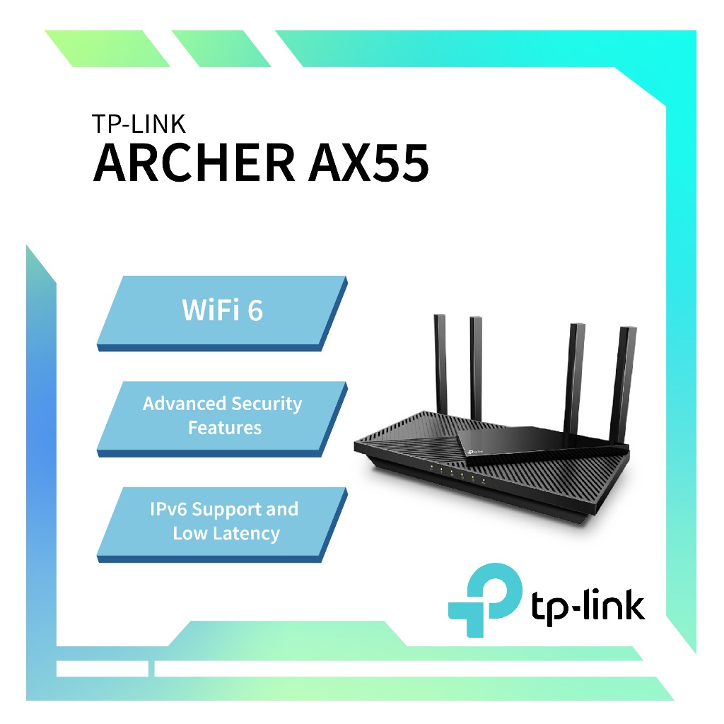 TP-Link Archer AX55 AX3000 WiFi 6 Mesh WiFi [Onemesh] Gigabit AX Router ...