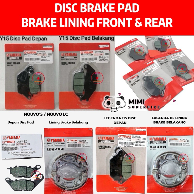 YAMAHA BRAKE PAD BRAK LINING DISC PAD LAGENDA LC 135 Y15 Y16 125ZR ...