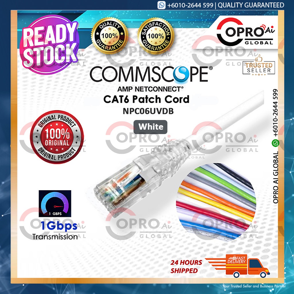 [WHITE] Commscope AMP® Genuine UTP Cable Assembly Cat6 Blue 1/2/3/5/10 ...