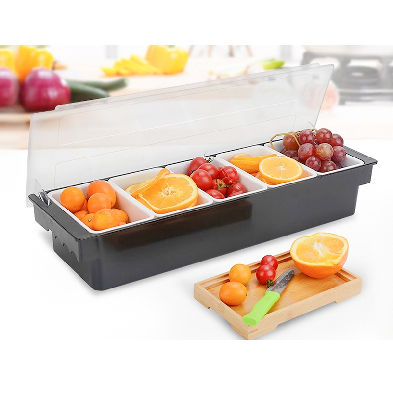 Condiments Dispenser 3/4/5/6 Compartments Holder Spice Fruits Food ...