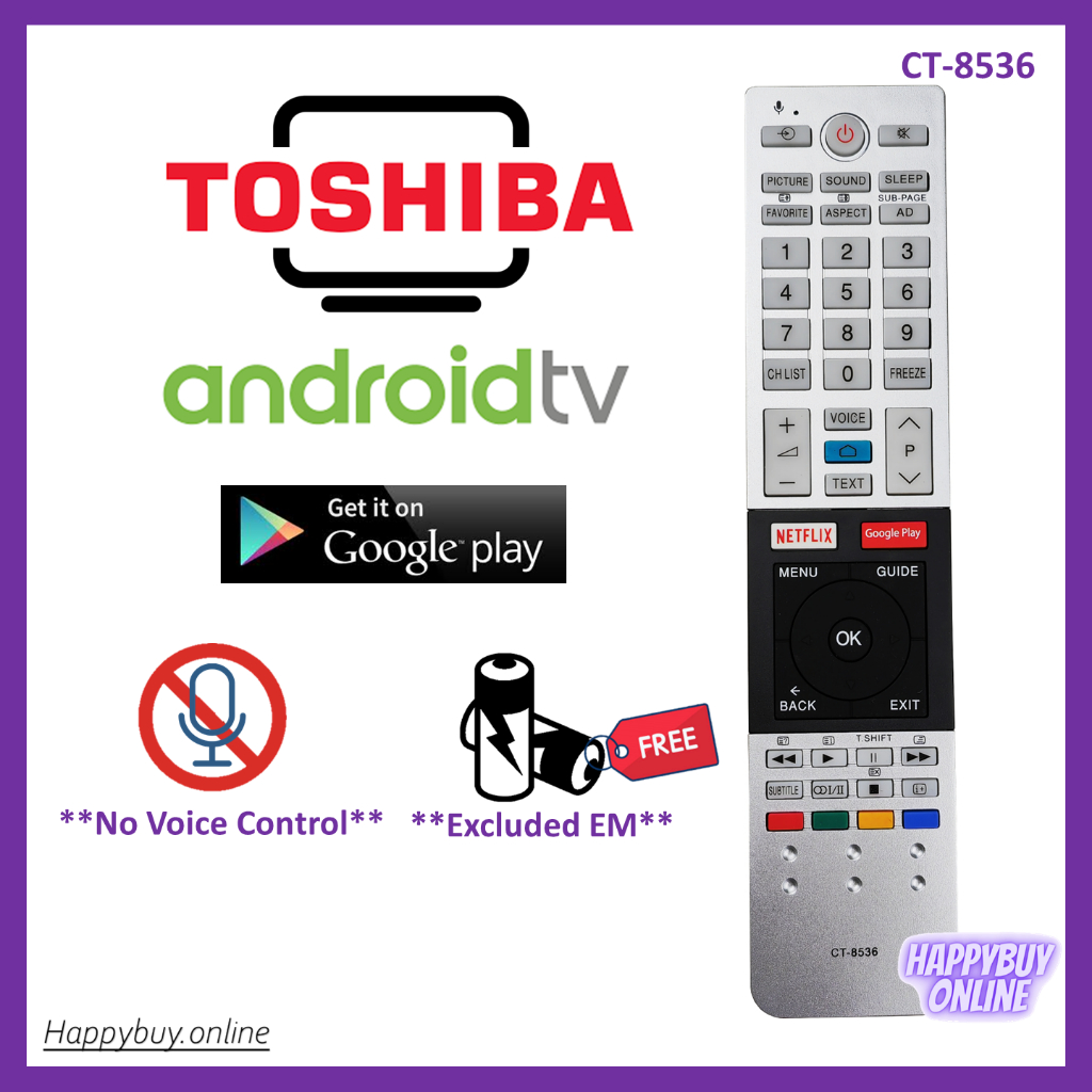 Compatible Toshiba Android Smart TV Remote Control CT-8536 Toshiba ...