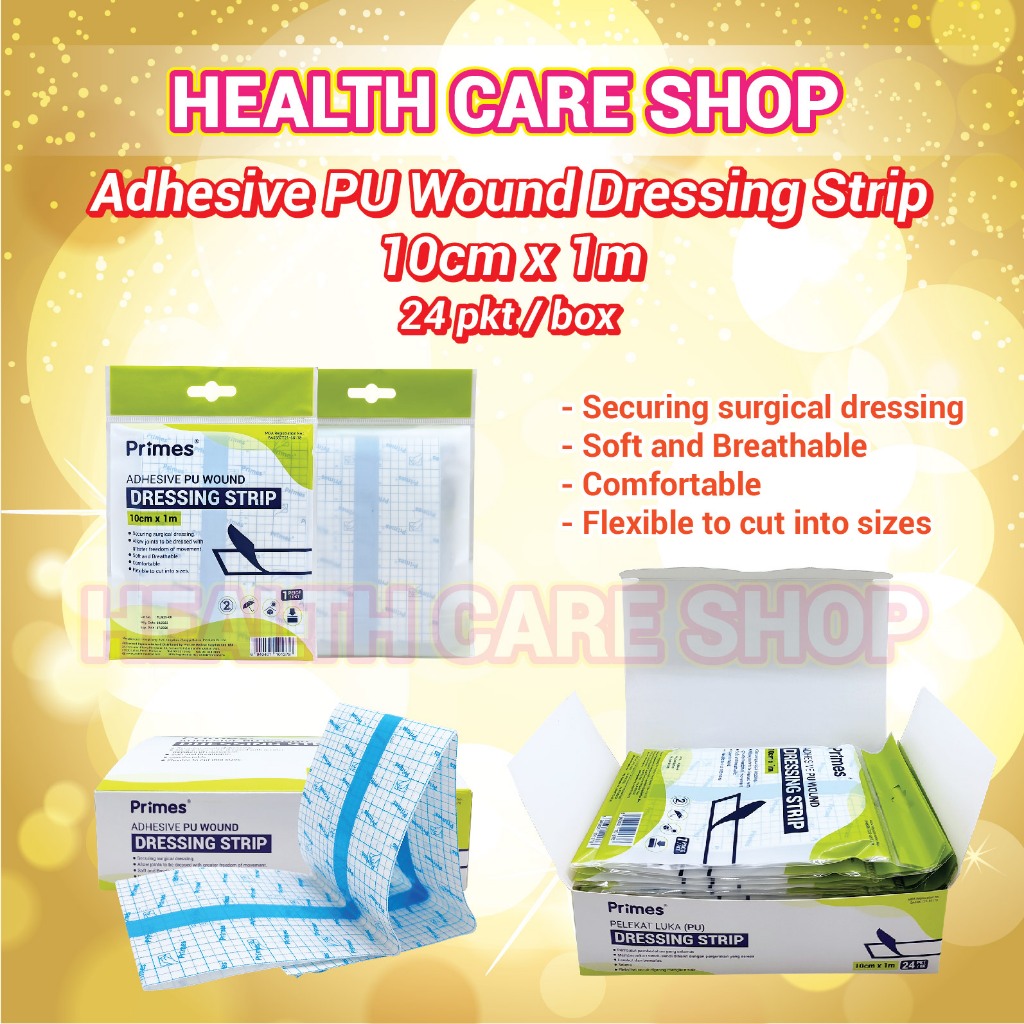 Primes Adhesive PU Wound Dressing Strip ( 10cmx1m ) INDIVIDUAL ...