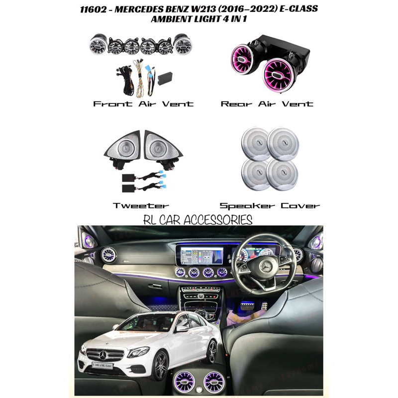 Mercedes benz W205 W206 W213 X253 GLC air turbine RGB LED Ambient light ...