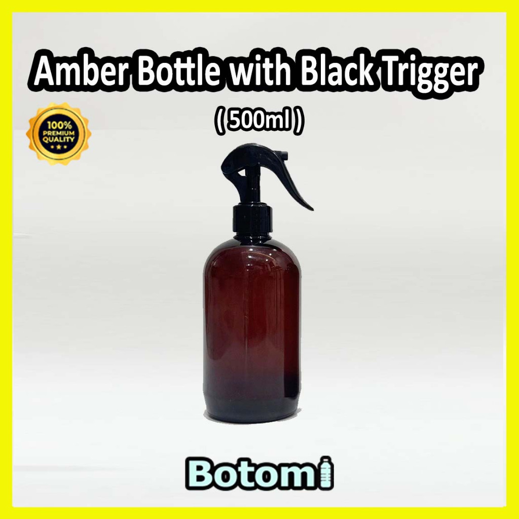 250ml 300ml 500ml Transparent Amber Plastic Bottle with Trigger Sprayer ...