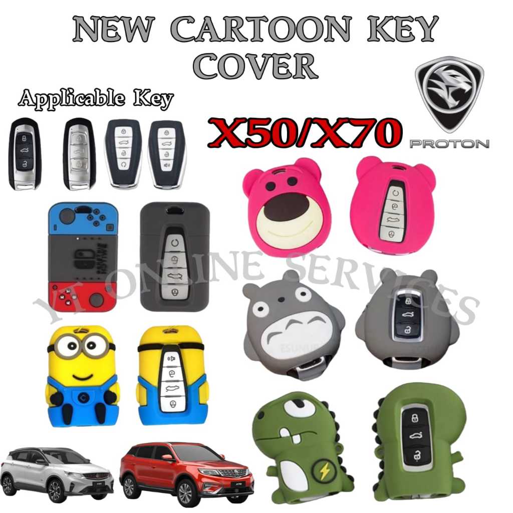 New Proton Car Alarm Remote Smart Keyless Cartoon Design Key Cover ...