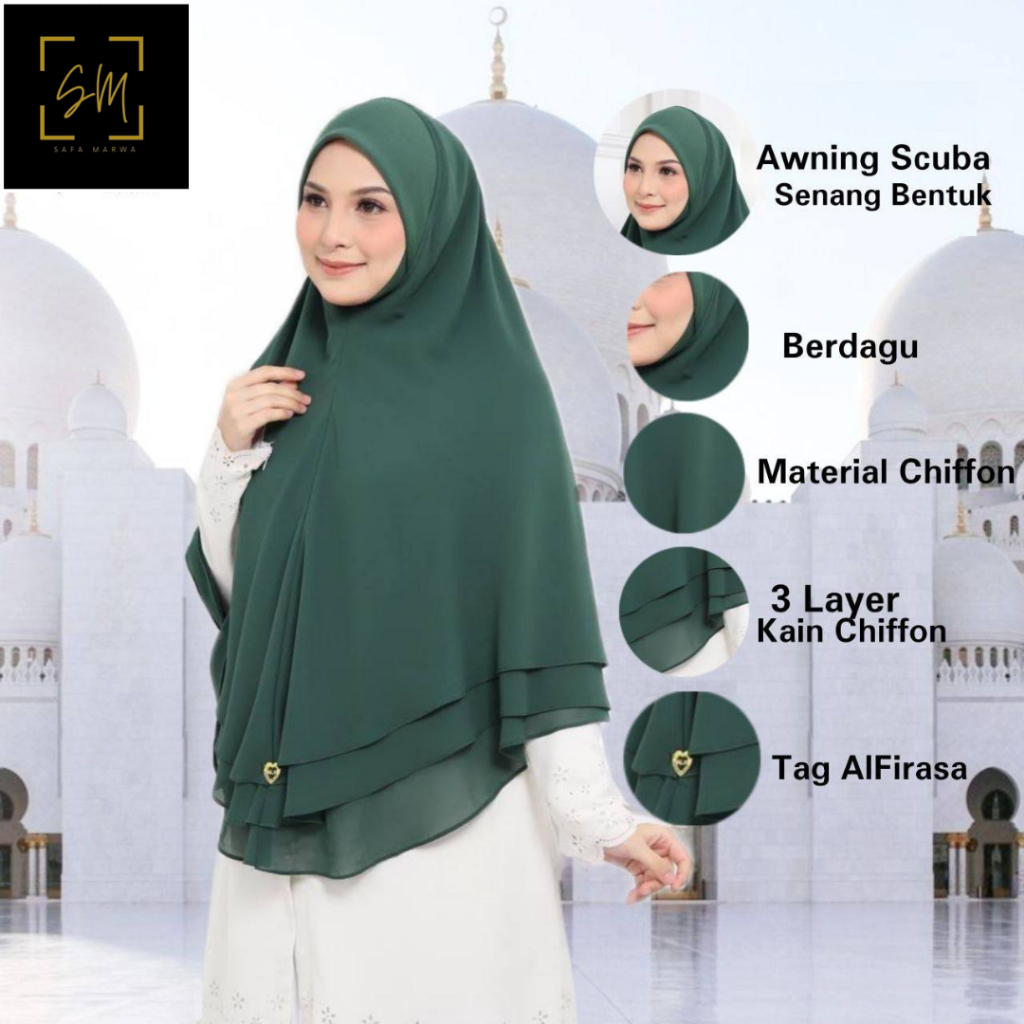 Tudung Khimar | Tudung Labuh Khimar 3layer | Tudung Labuh | Tudung 3 ...