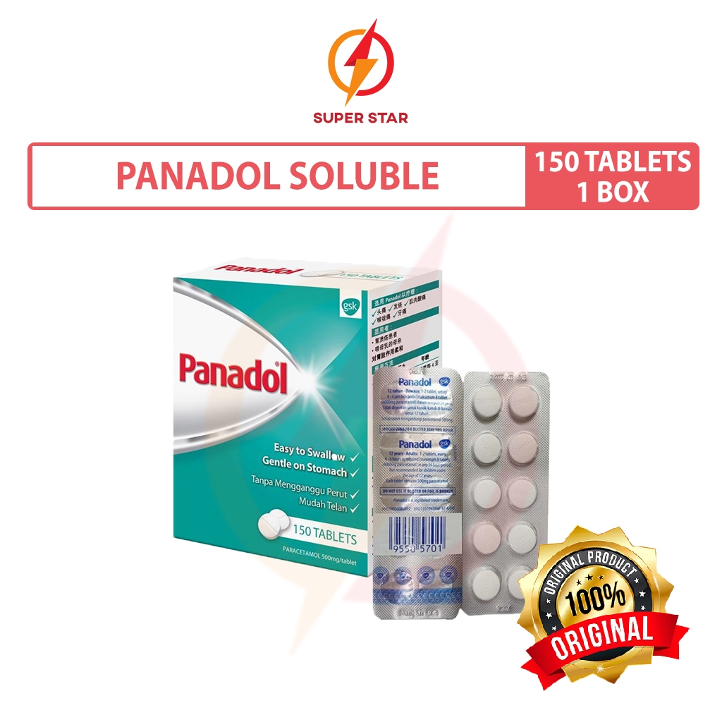 Panadol Regular 500mg Paracetamol 10 Tablets / 1 Box (Headache, Fever ...