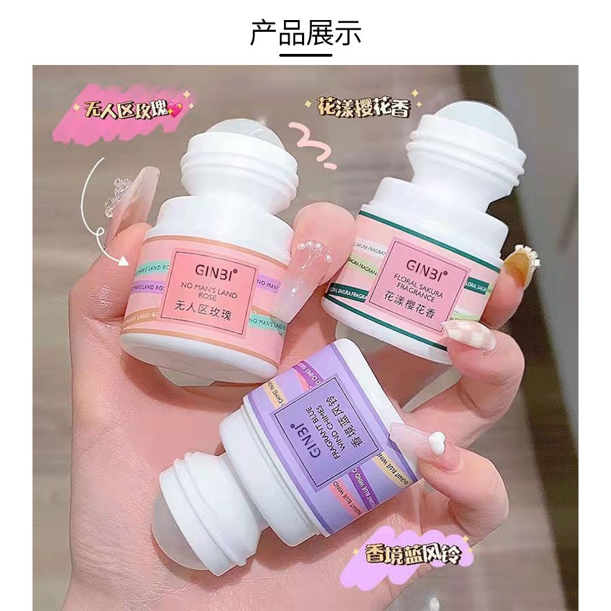 QISE Cute Floral Deodorant Antiperspirant Portable Dry Roll-on ...