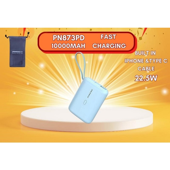 Pineng PN-873PD 10000mAh Wireless Power Bank QC 22.5 Built in Cable 20W ...